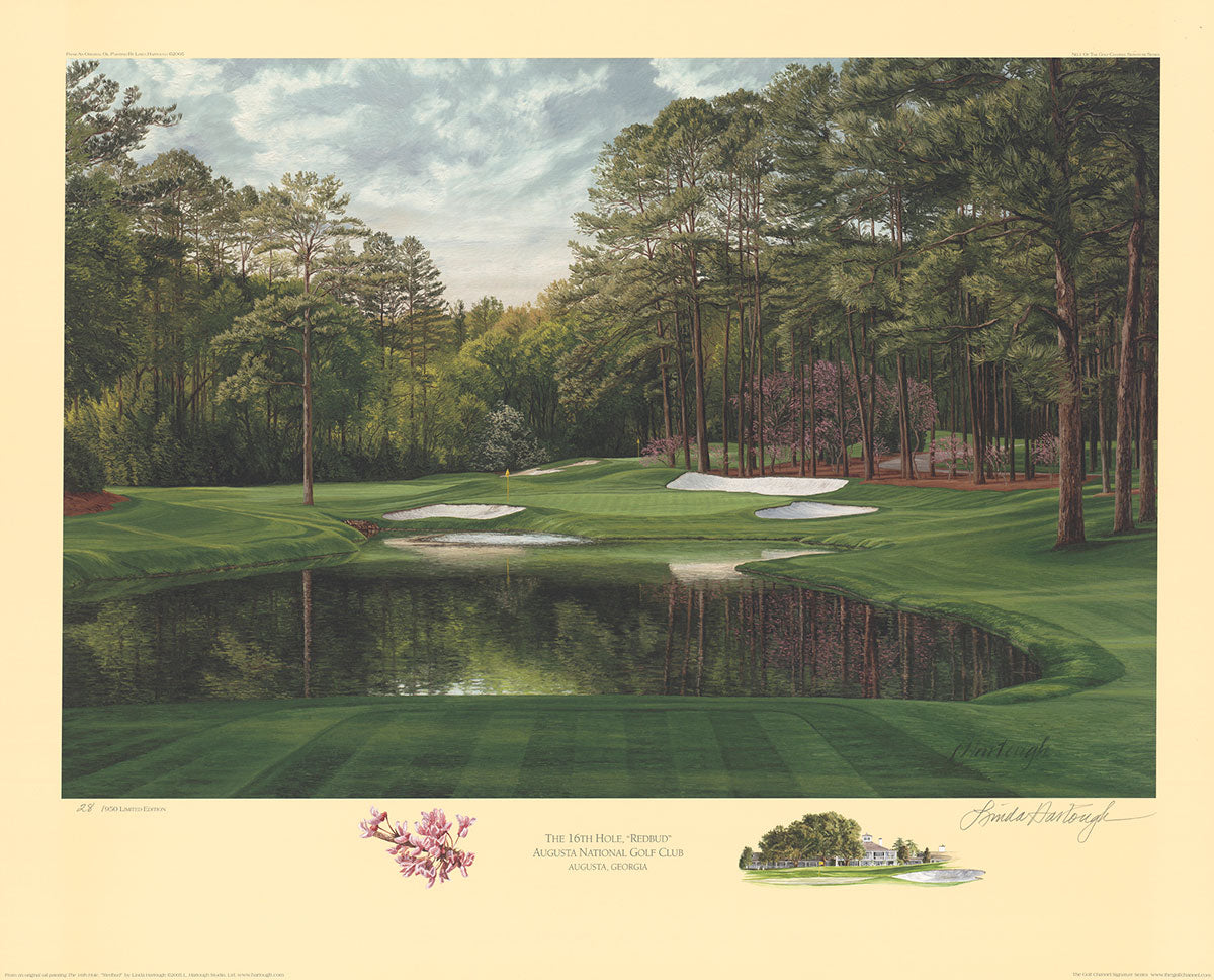 16th Hole, “Red Bud,” Augusta National Golf Club – Linda Hartough Golf ...